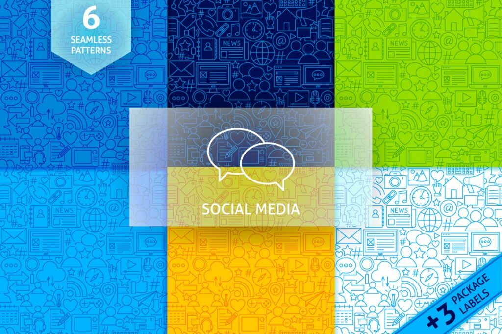 Social Media Line Tile Patterns – MasterBundles