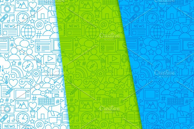 Social Media Line Tile Patterns – MasterBundles