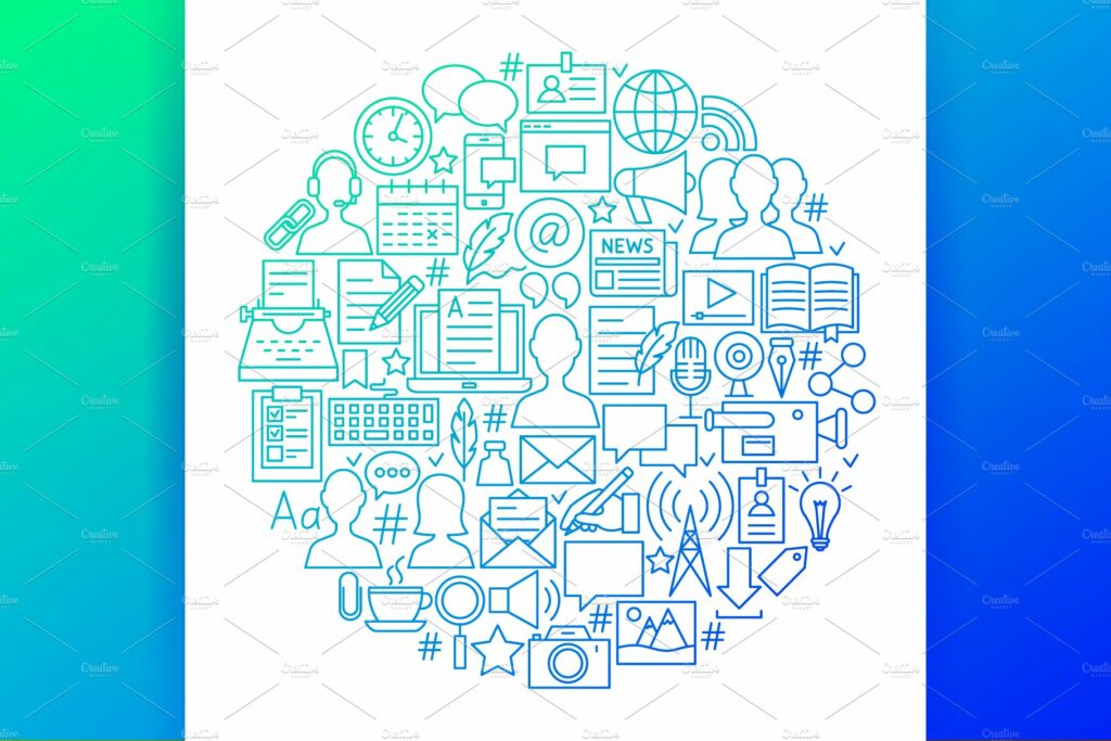 Blog Line Art Icons – MasterBundles