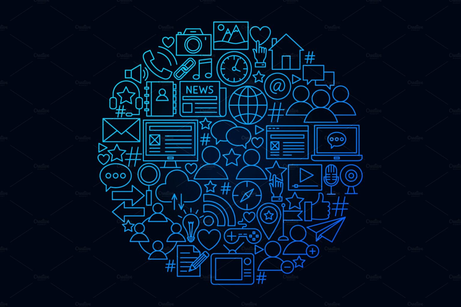 Social Media Line Art Icons – MasterBundles