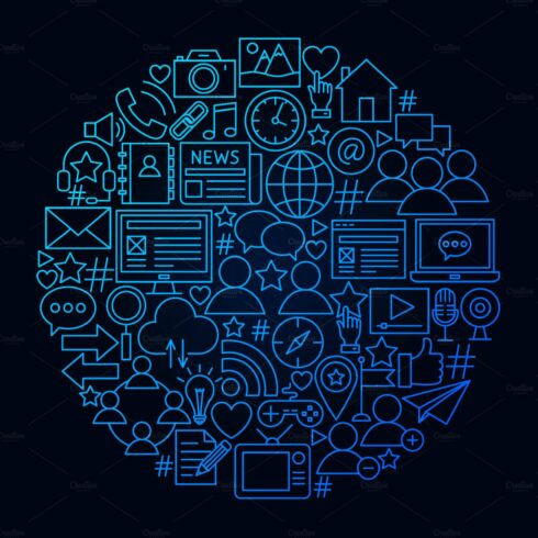 Social Media Line Art Icons | Master Bundles