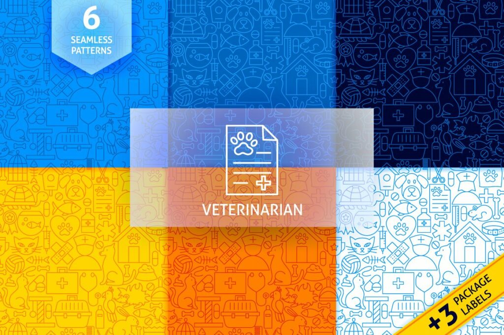 Pet Vet Line Tile Patterns – MasterBundles