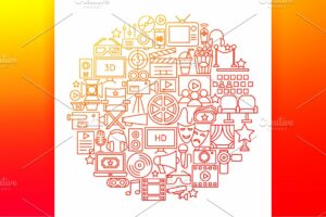 Cinema Line Icons – MasterBundles