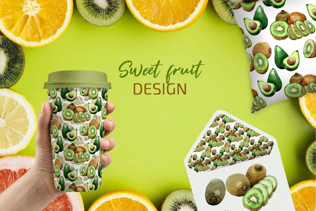 Kiwi Green Fresh Watercolor PNG – MasterBundles