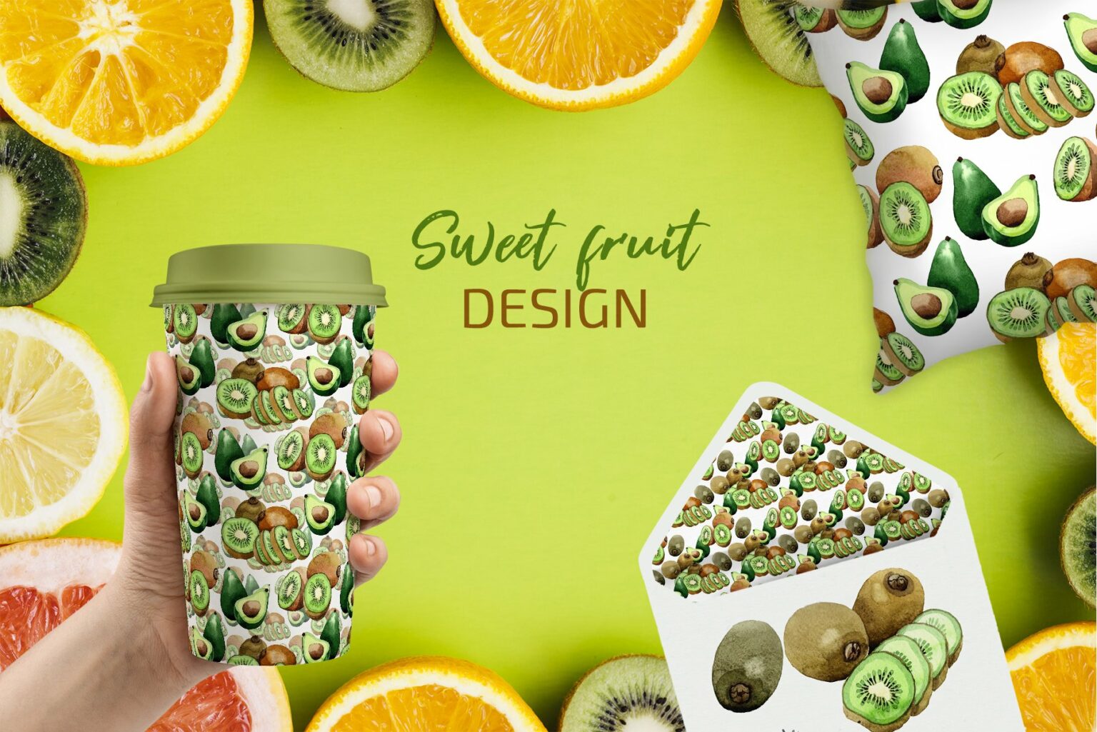 Kiwi Green Fresh Watercolor PNG – MasterBundles