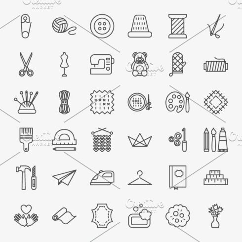 Handmade Line Art Icons | Master Bundles