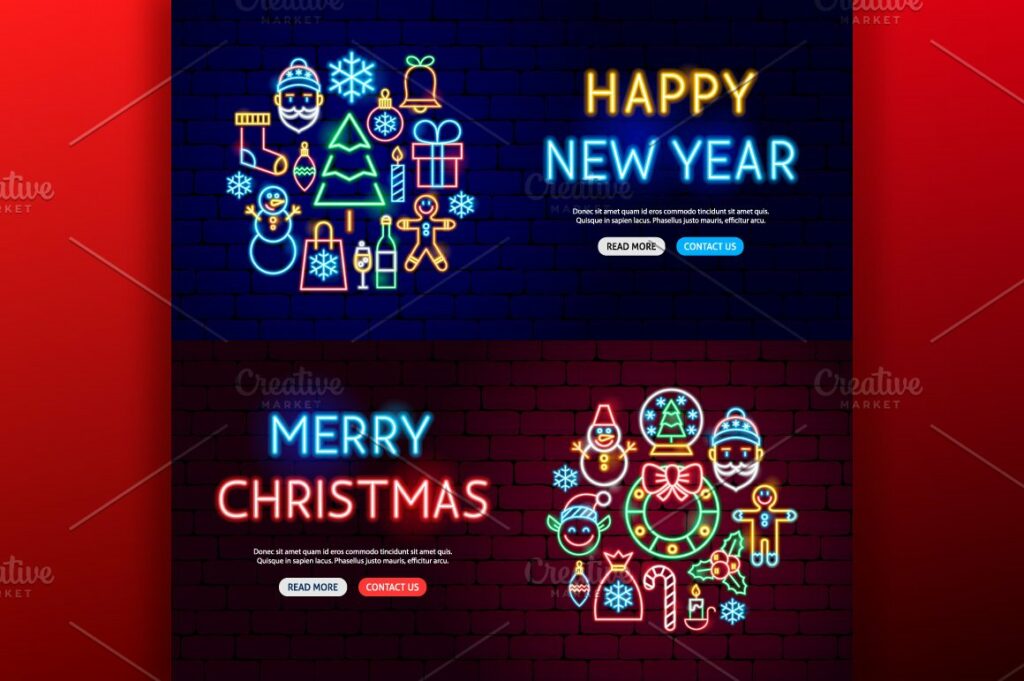 Christmas Neon Icons – MasterBundles