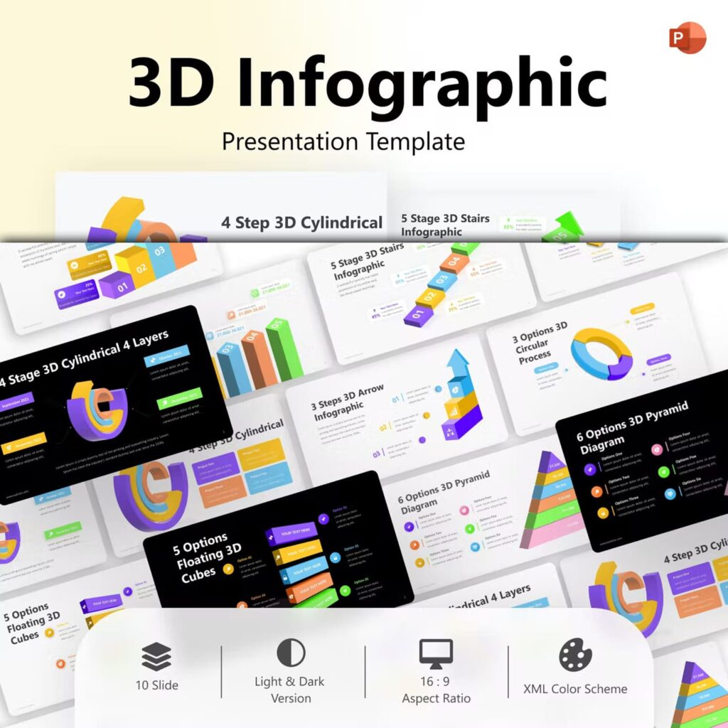 3D Infographic PowerPoint Template – MasterBundles