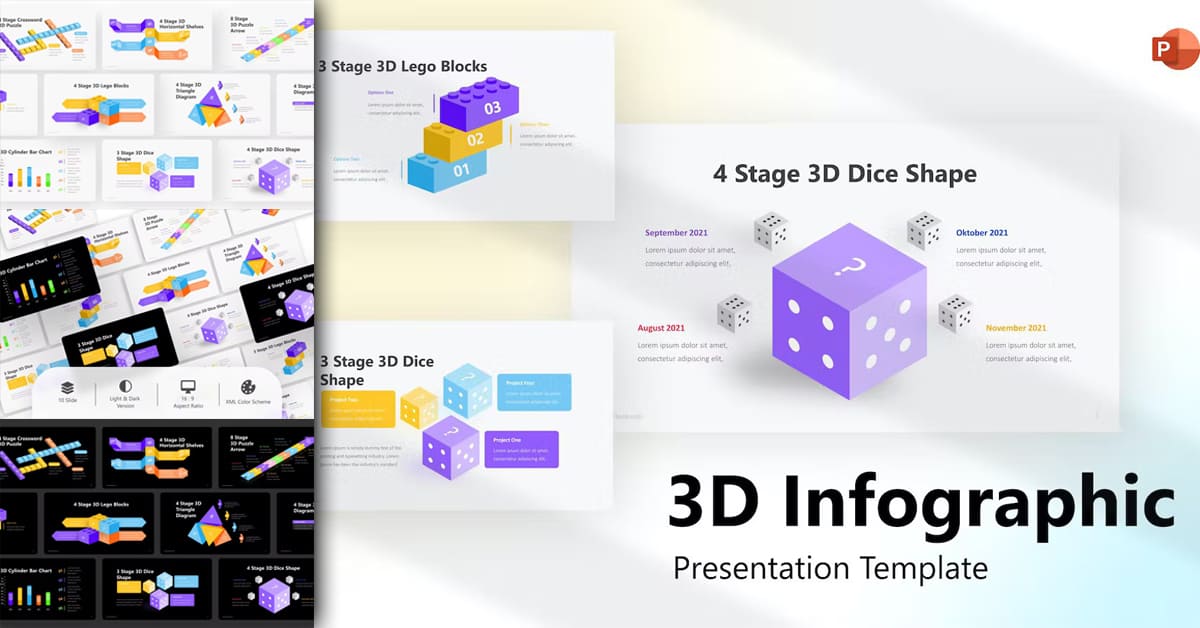 3D Infographic PowerPoint Template – MasterBundles