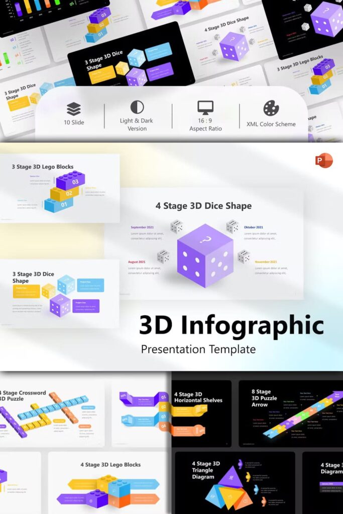 3D Infographic PowerPoint Template – MasterBundles