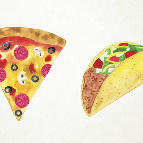 Watercolor Junk Food Clipart | Master Bundles