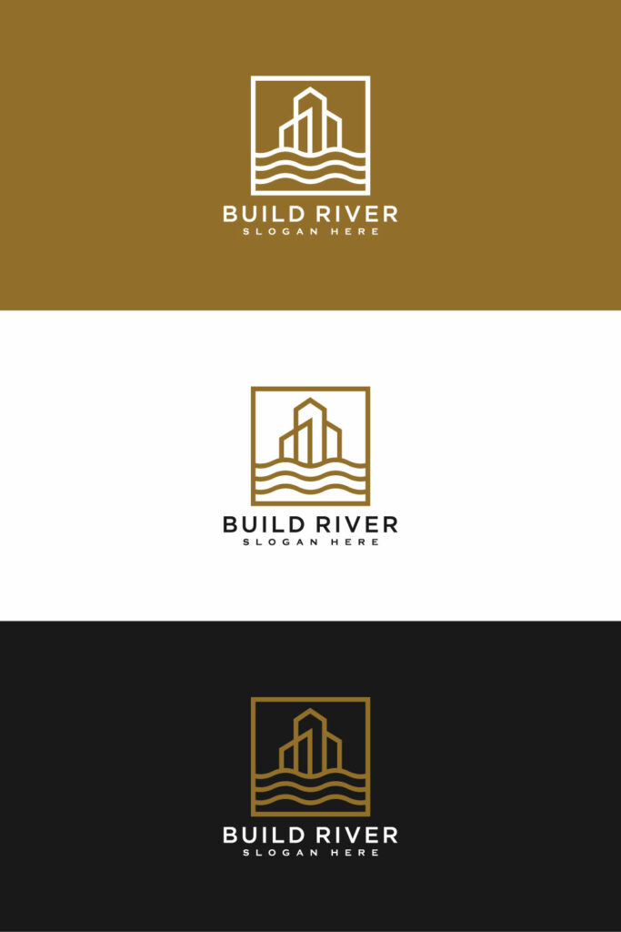 building river logo vector design template - MasterBundles