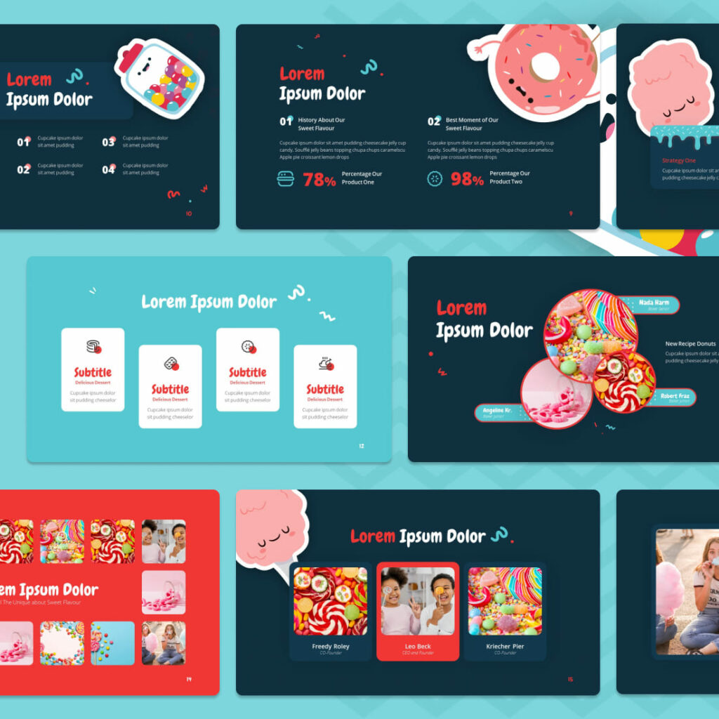 Cute Candy Keynote Template – MasterBundles