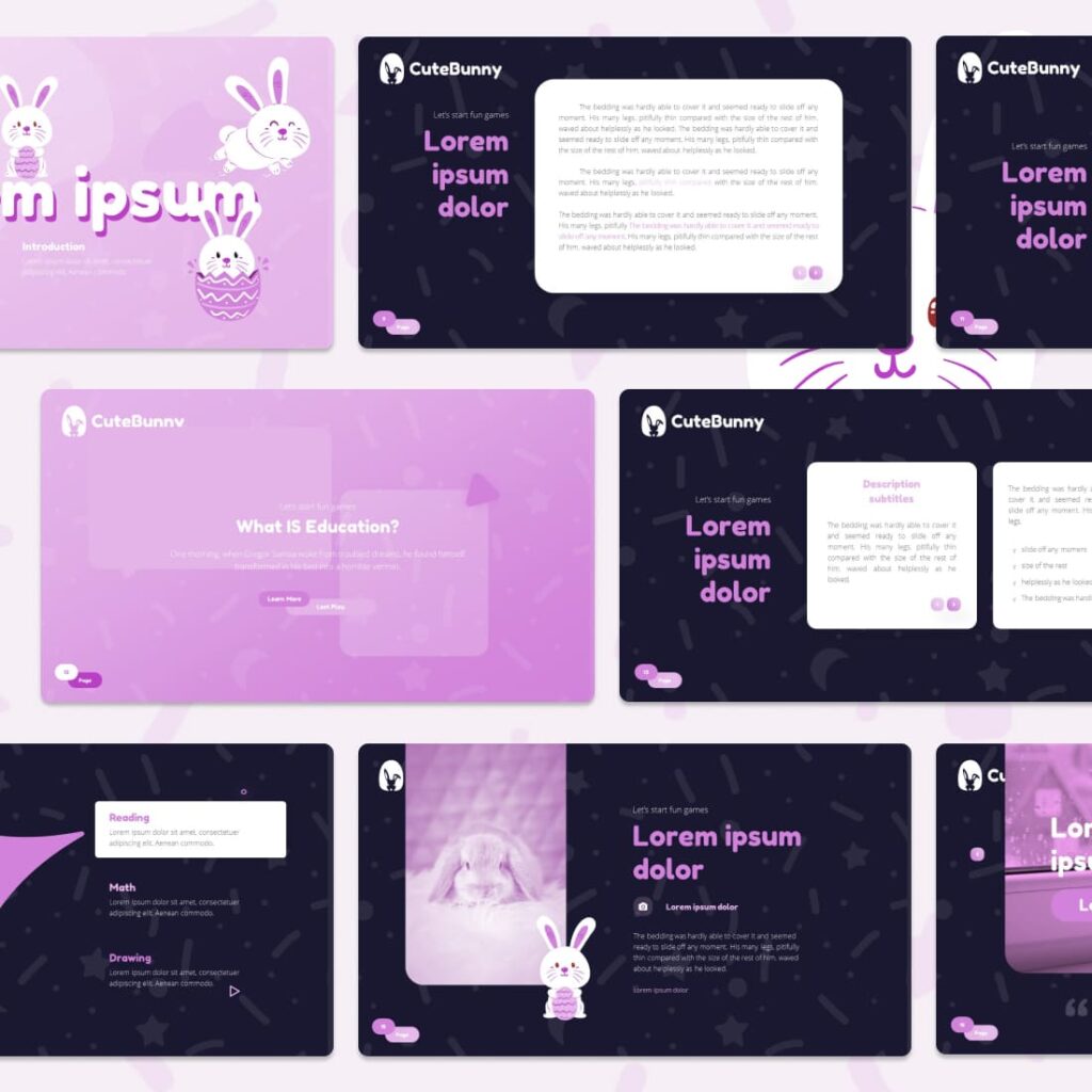 Cute Bunny Presentation Template – MasterBundles