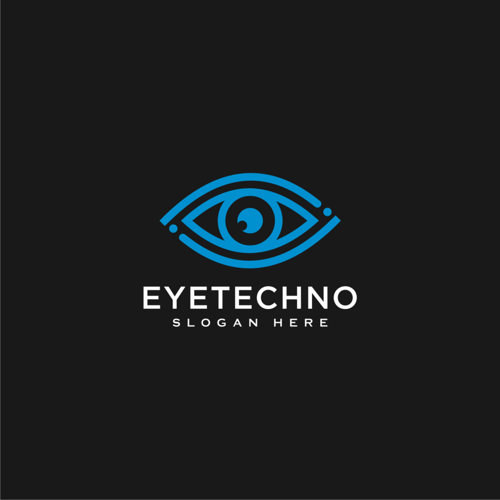 eye technology logo design vector line style - MasterBundles