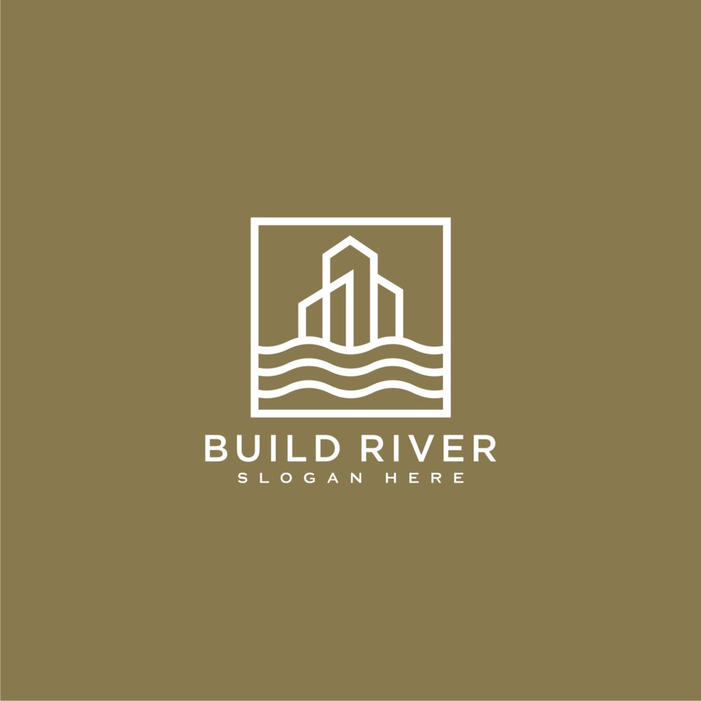 building river logo vector design template - MasterBundles