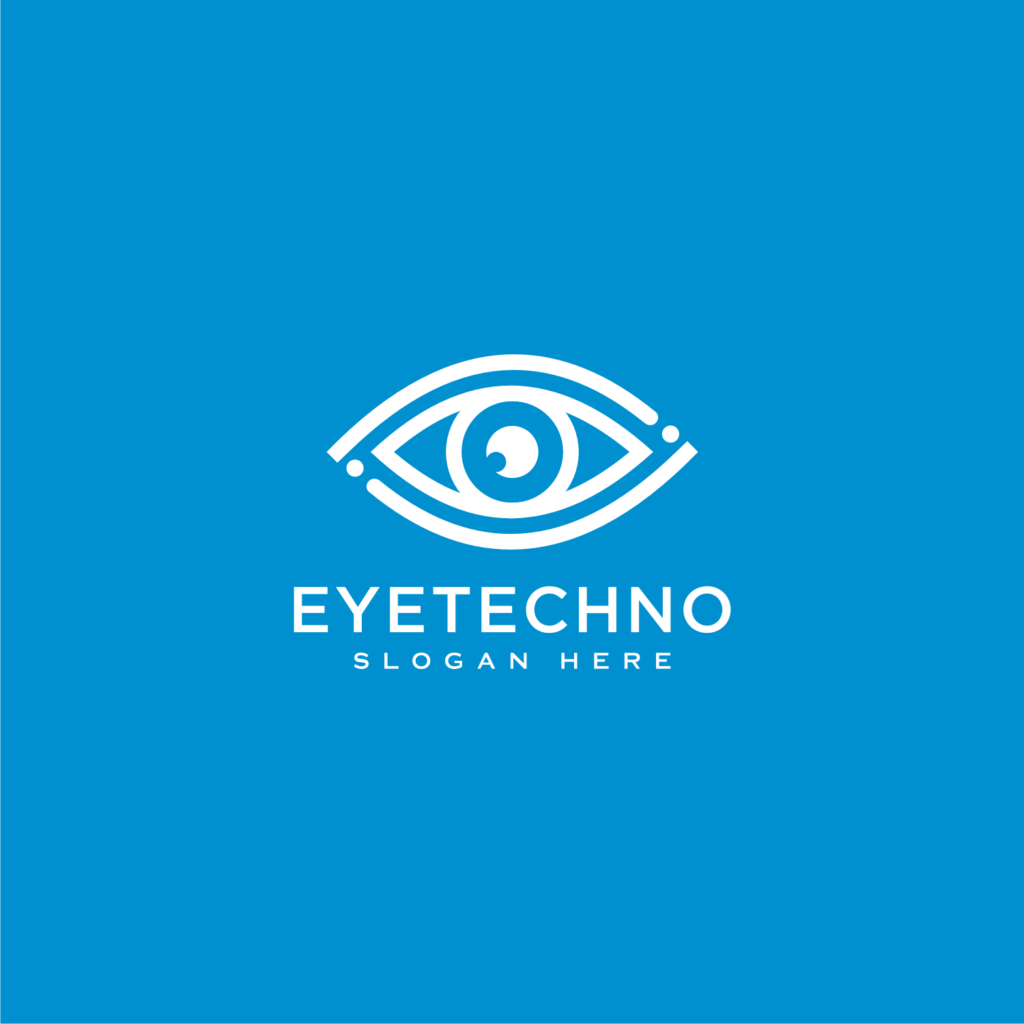 eye technology logo design vector line style - MasterBundles