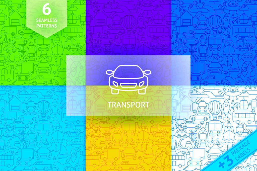 Transport Line Art Patterns – MasterBundles