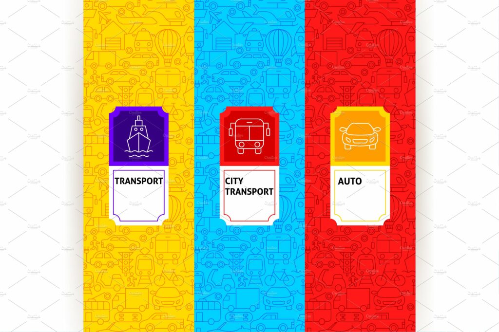 Transport Line Art Patterns – MasterBundles