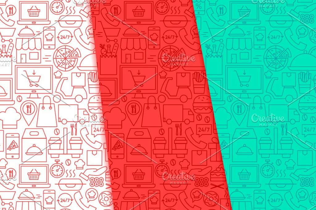 Food Delivery Line Tile Patterns – MasterBundles