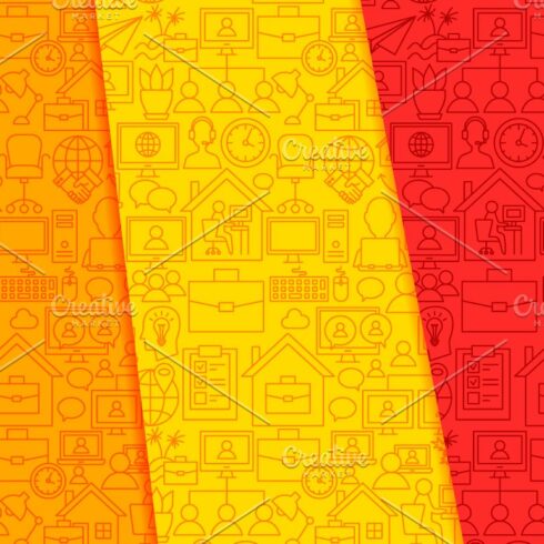 Remote Work Line Art Patterns | Master Bundles
