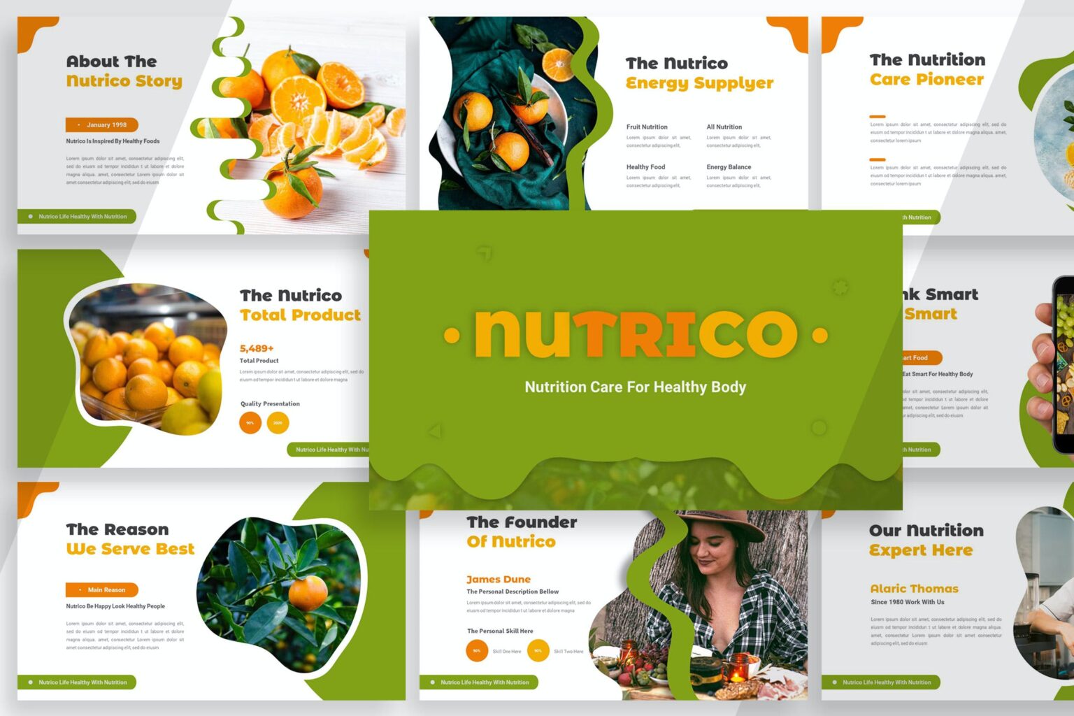 Nutrico Nutrition Care Powerpoint Template – MasterBundles