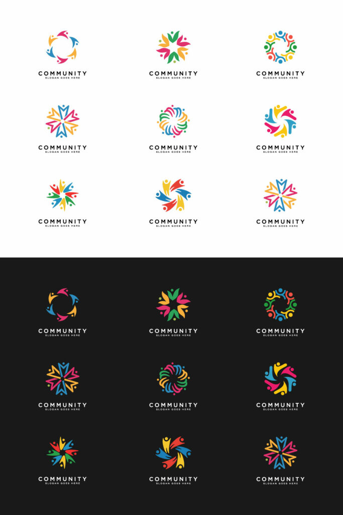 teamwork people community logo design , 9 logo teamwork - MasterBundles