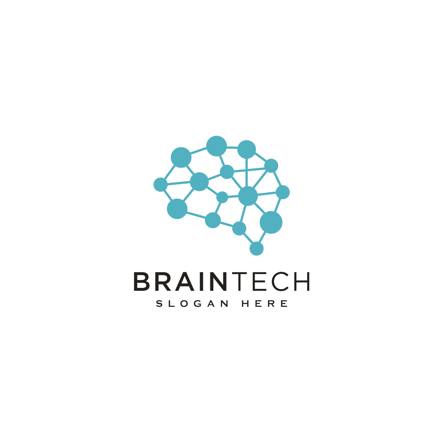brain technology logo design line style - MasterBundles