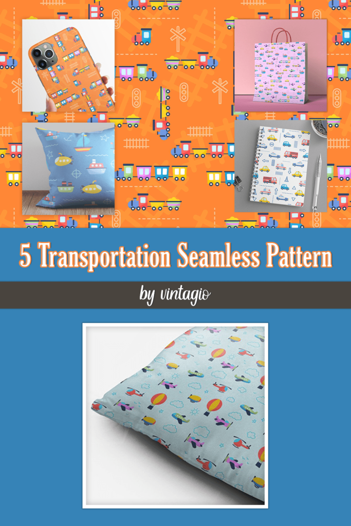 5 Transportation Seamless Pattern – MasterBundles