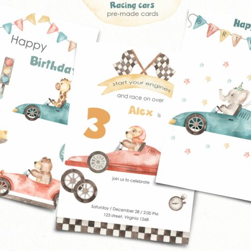 Racing Cars Watercolor Collection | Master Bundles