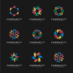 teamwork people community logo design , 9 logo teamwork | MasterBundles