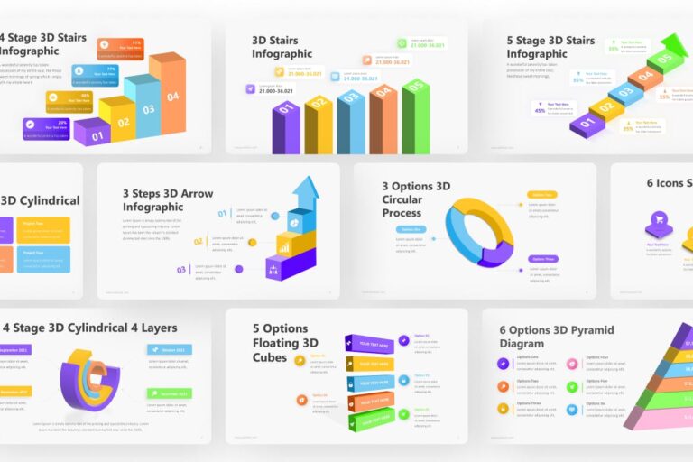 3D Infographic PowerPoint Template – MasterBundles