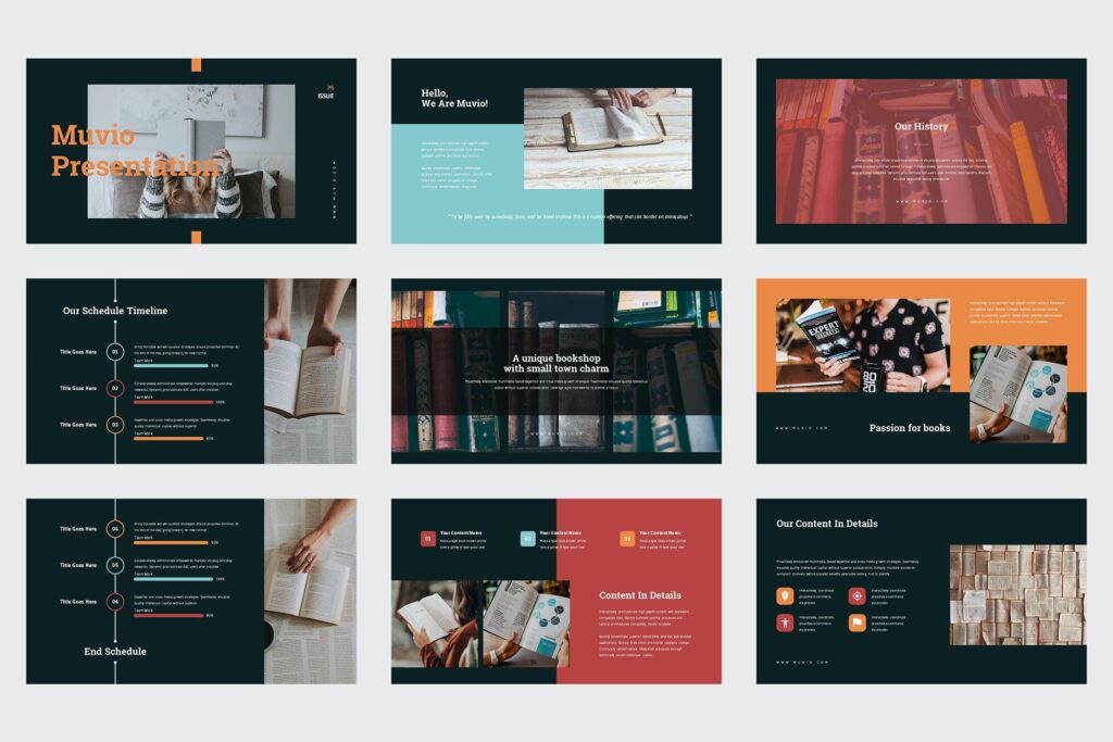 Muvio: Book Powerpoint – MasterBundles