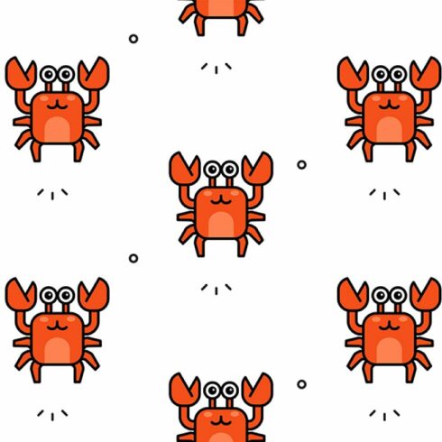 Seamless Pattern with Crabs | Master Bundles