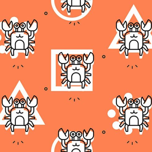 Seamless Pattern with Crabs | Master Bundles