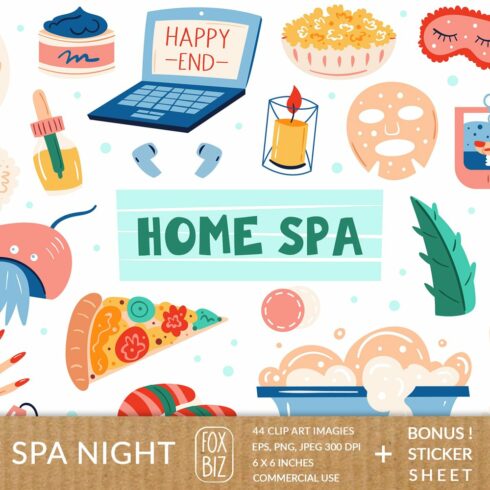 Home Spa Clipart. Digital Prints, Backgrounds. Stickers. | Master Bundles