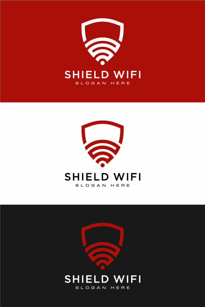Shield wifi logo design - MasterBundles