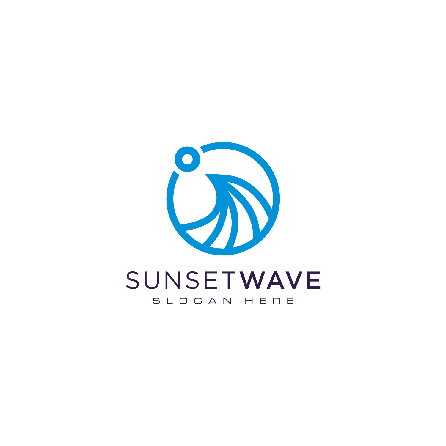 Sunset wave logo design template - MasterBundles