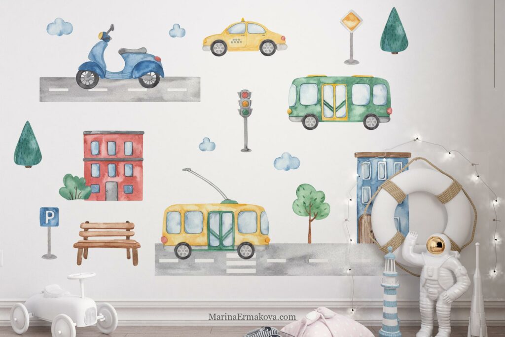 Urban Transport Watercolor – MasterBundles