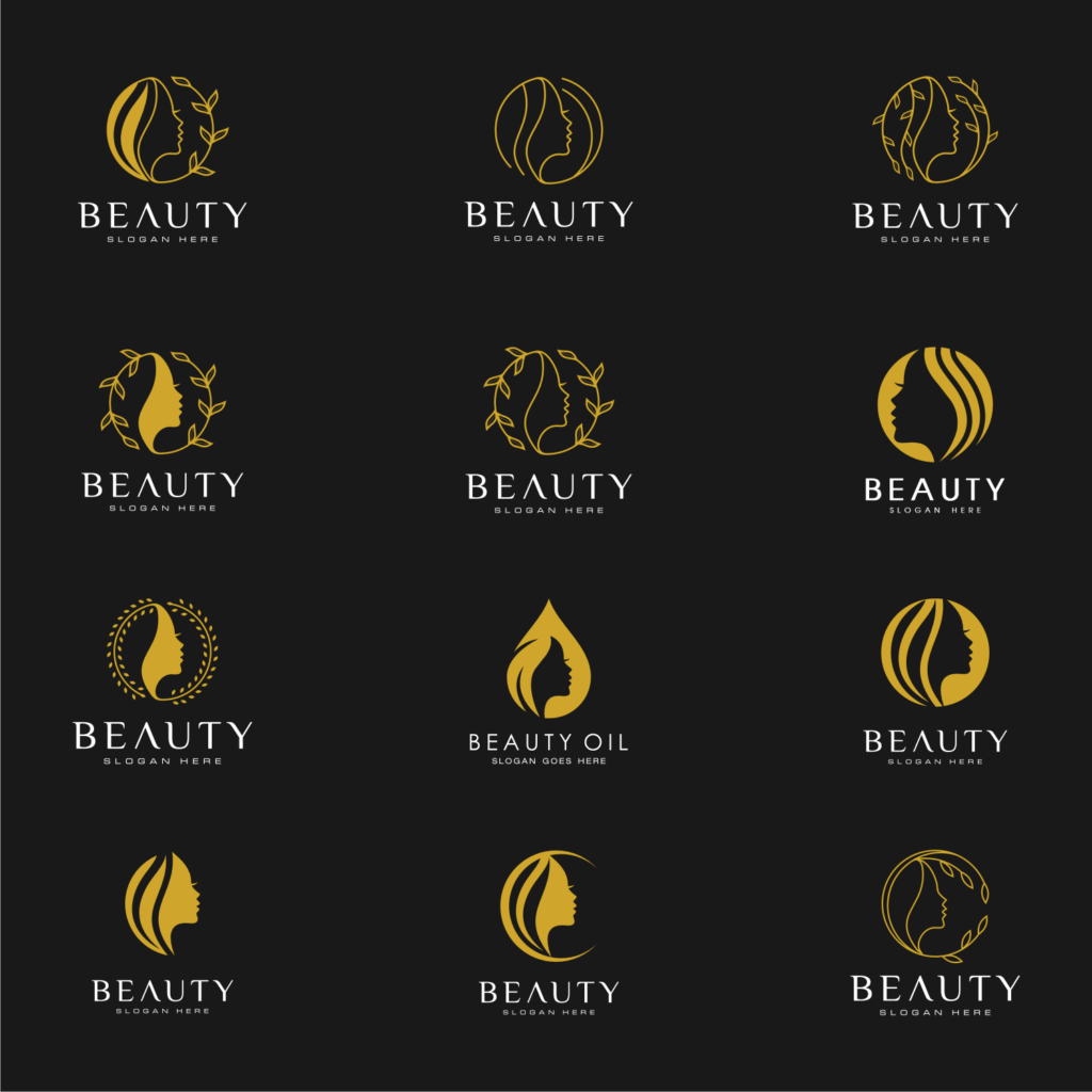 women face beauty logo vector design , 12 logo vector - MasterBundles