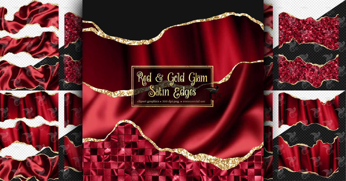 Red and Gold Glam Satin Edges – MasterBundles