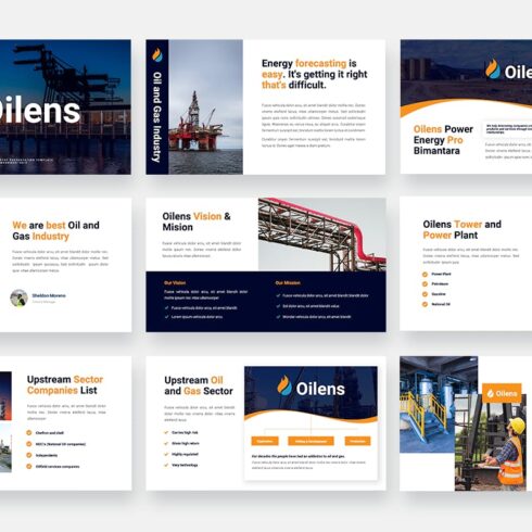 Oilens - Oil & Gas Industry Powerpoint Template | MasterBundles