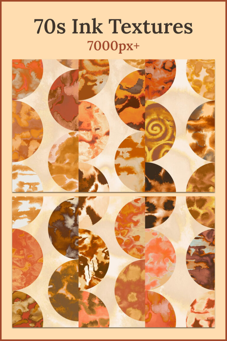 70s Ink Textures 7000px+ | Master Bundles