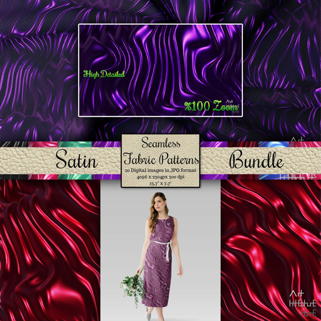 Seamless Fabric Patterns Satin Pack – MasterBundles