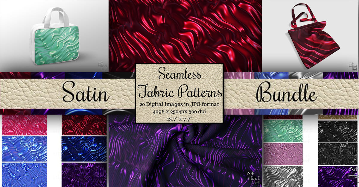 Seamless Fabric Patterns Satin Pack – MasterBundles