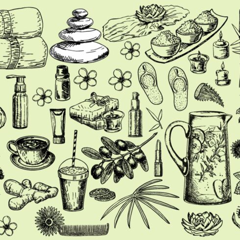 Spa And Beauty. Sketch Illustration | Master Bundles