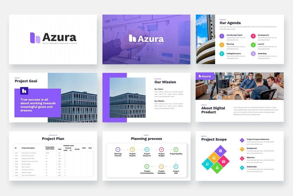 AZURA - Project Management Powerpoint Template – MasterBundles