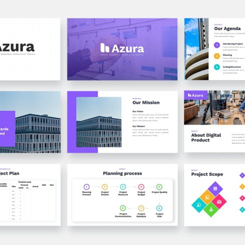 AZURA - Project Management Powerpoint Template | Master Bundles