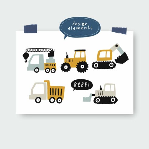 Cute Cars Patterns and Cards | Master Bundles