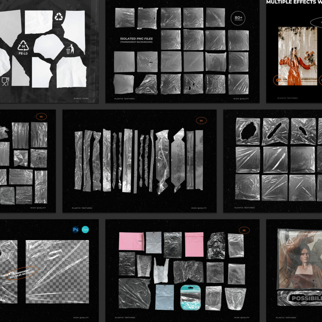 80+ Plastic Overlay Textures + BONUS – MasterBundles